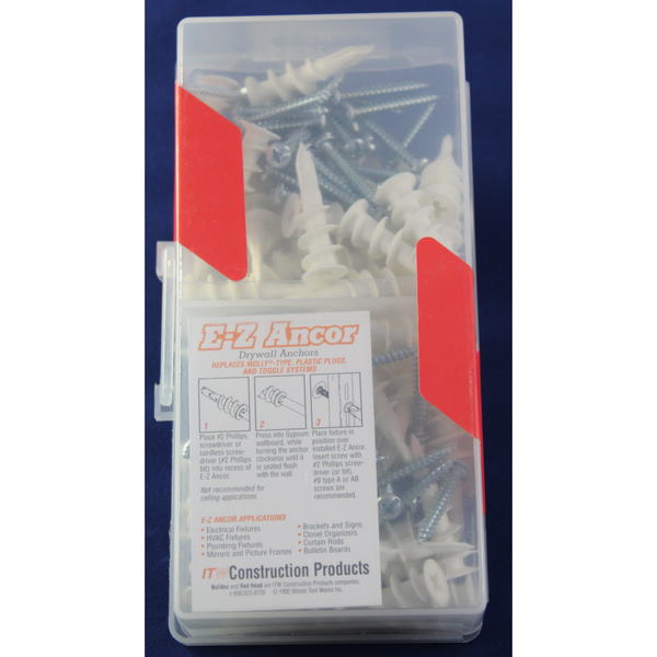 Midwest Fasteners – E-Z Ancor Kit with Drive Bit - #8 – Plastic – 50 A ...