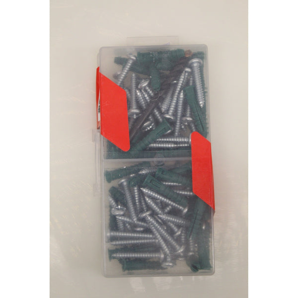 Ribbed anchor kit with drive bit - 50 anchors - 50 combo screws - 0814 ...